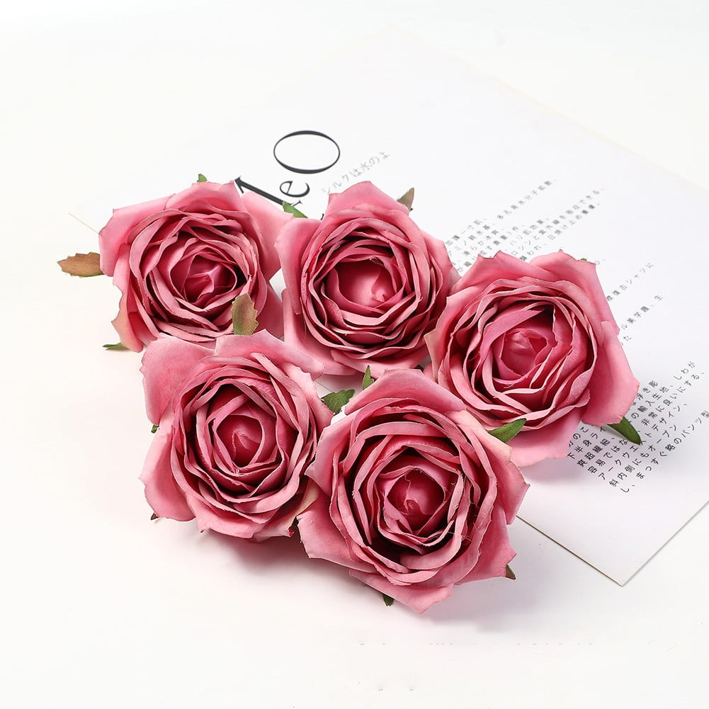 Gerich Artificial Rose Flower Heads Silk Flowers Rose Heads, Outdoor ...
