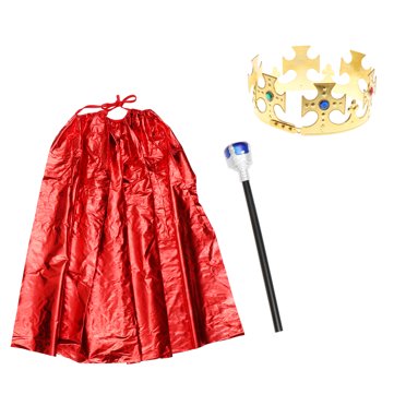 King Prince Costume Robe Medieval Cloak, Kids Adult Unisex Halloween ...