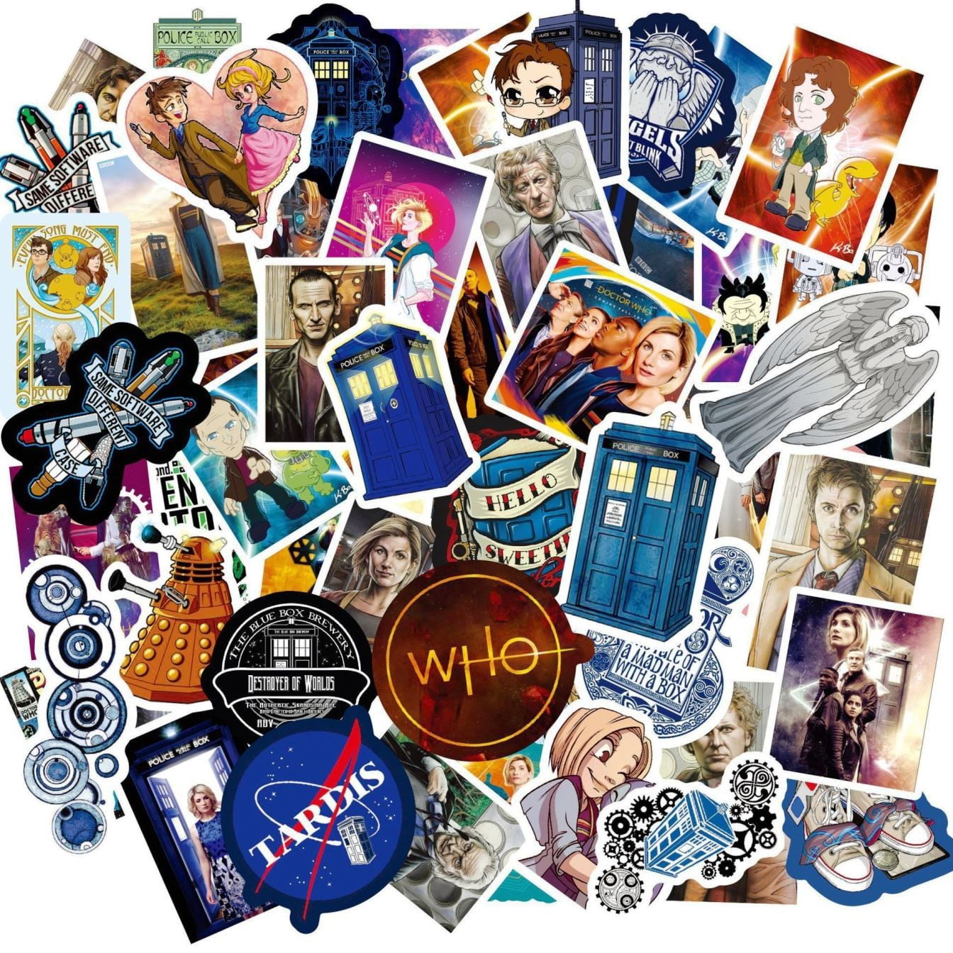 Doctor Who Themed Set of 100 Assorted Stickers Decal Set - Walmart.com