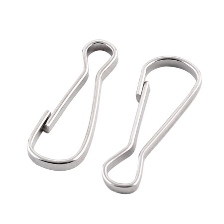 Stainless Steel Lanyard Snap Spring Clips Hooks Silver Tone 23 x 8mm ...