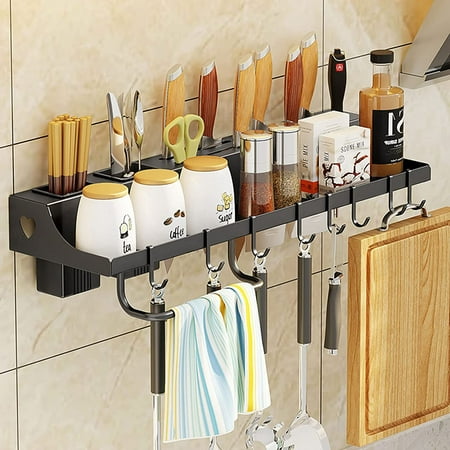 Spice Rack Wall Mount Stainless Steel Spice Racks Chopsticks Knives and ...