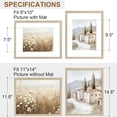 11x14 Picture Frame Set of 2, Solid Wood Frame for Wall Art Photo and ...
