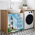 Lighthouse Cabinet Curtains 35''x35'', Blue Coastal Nautical Ocean ...