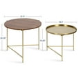 Kate and Laurel Ulani Nesting Coffee Table Set of 2, Walnut/Gold, Mango ...