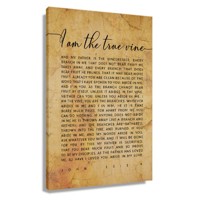 Vintage John 15 1-9 Wall Art Bible Verse Poster For Living Room ...