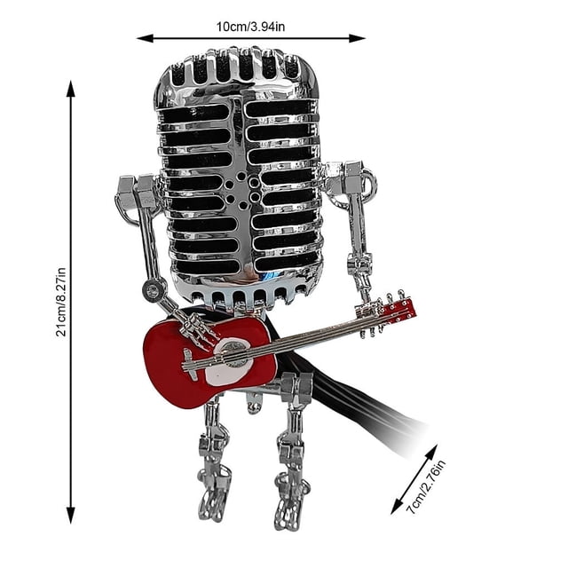 Microphone Robot Desk Lamp with Guitar Metal Iron Art Metal Desktop ...