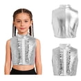Aislor Girls Sequins Dance Tops Party Cha-cha Performance Competition ...