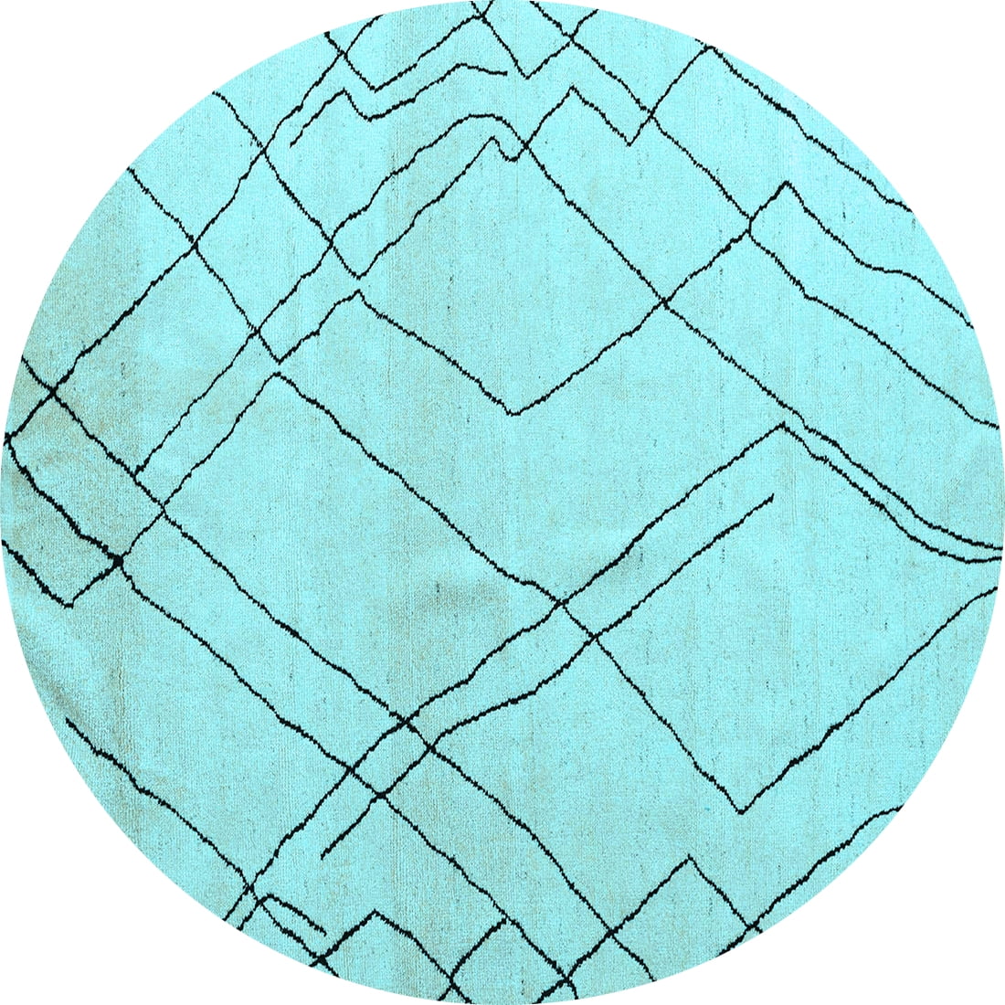Ahgly Company Indoor Round Solid Light Blue Modern Area Rugs, 8' Round ...