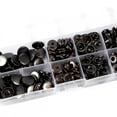 15mm Black Snap Fasteners Popper Press Stud Button Kit - 100 Sets ...