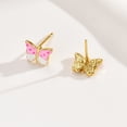 1 Pair Elegant Brass Butterfly Stud Earrings Real 18K Gold Plated ...