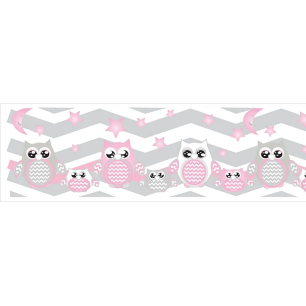 Owl Border Wall Decals Stickers/Chevron Border Nursery Decor - Walmart.com