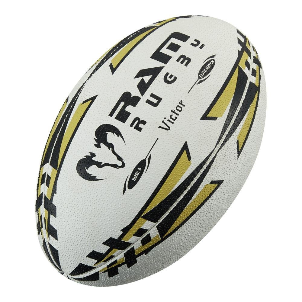 Ram Rugby Victor Elite Rugby Match Ball - Size 5 - Gold and Black ...