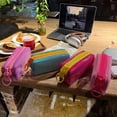 Blue & Yellow Zipper Dopamine Pencil Pouch – Minimalist Upright ...