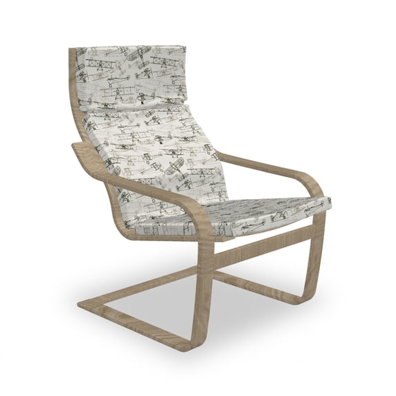 Airplane Armchair Pad and Slipcover, Old Fashioned Transportation Hand ...