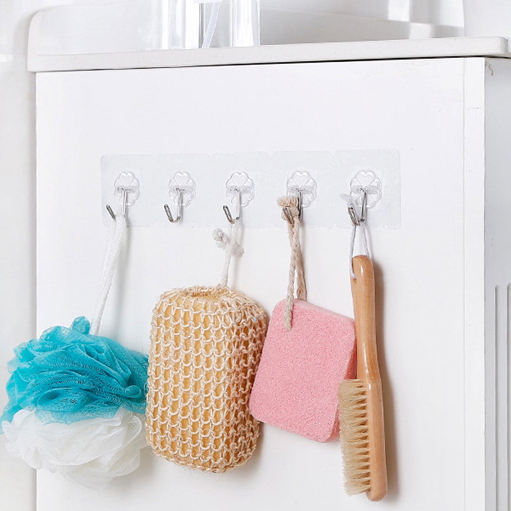 6Pcs Adhesive Hooks Kitchen Wall Hanger Transparent Removable Adhesive 6pcs-adhesive-hooks-kitchen-wall-hanger-transparent-removable-adhesive