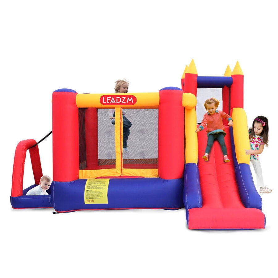 Inflatable Bounce House Kids Castle Slide with Blower Safety Three Play ...