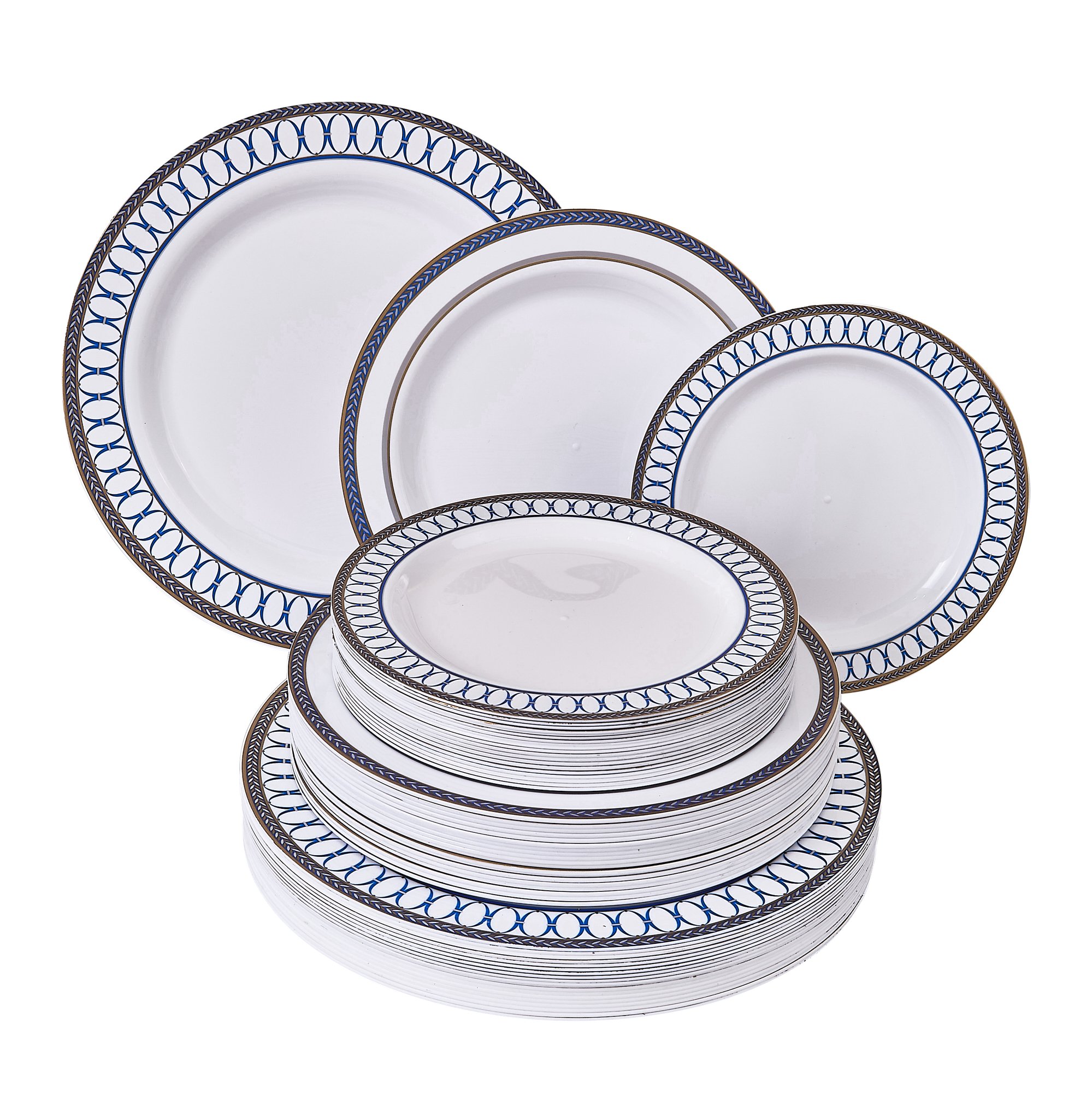 DISPOSABLE DINNERWARE SET Heavy Duty Plastic Dishes Elegant Fine 