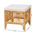 Bali & Pari Materra Bohemian Rattan Ottoman Footstool with Cushion ...