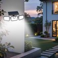 3-Head Solar LED Motion Sensor Light with Remote Outdoor Security ...