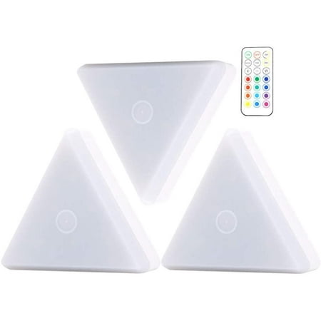 Wall RGB Light 13 Colored Triangle Remote Control LED Wall Mount Light ...