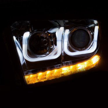 Proj Headlights Light Bar Drl Black Fits select: 2018 TOYOTA TUNDRA ...