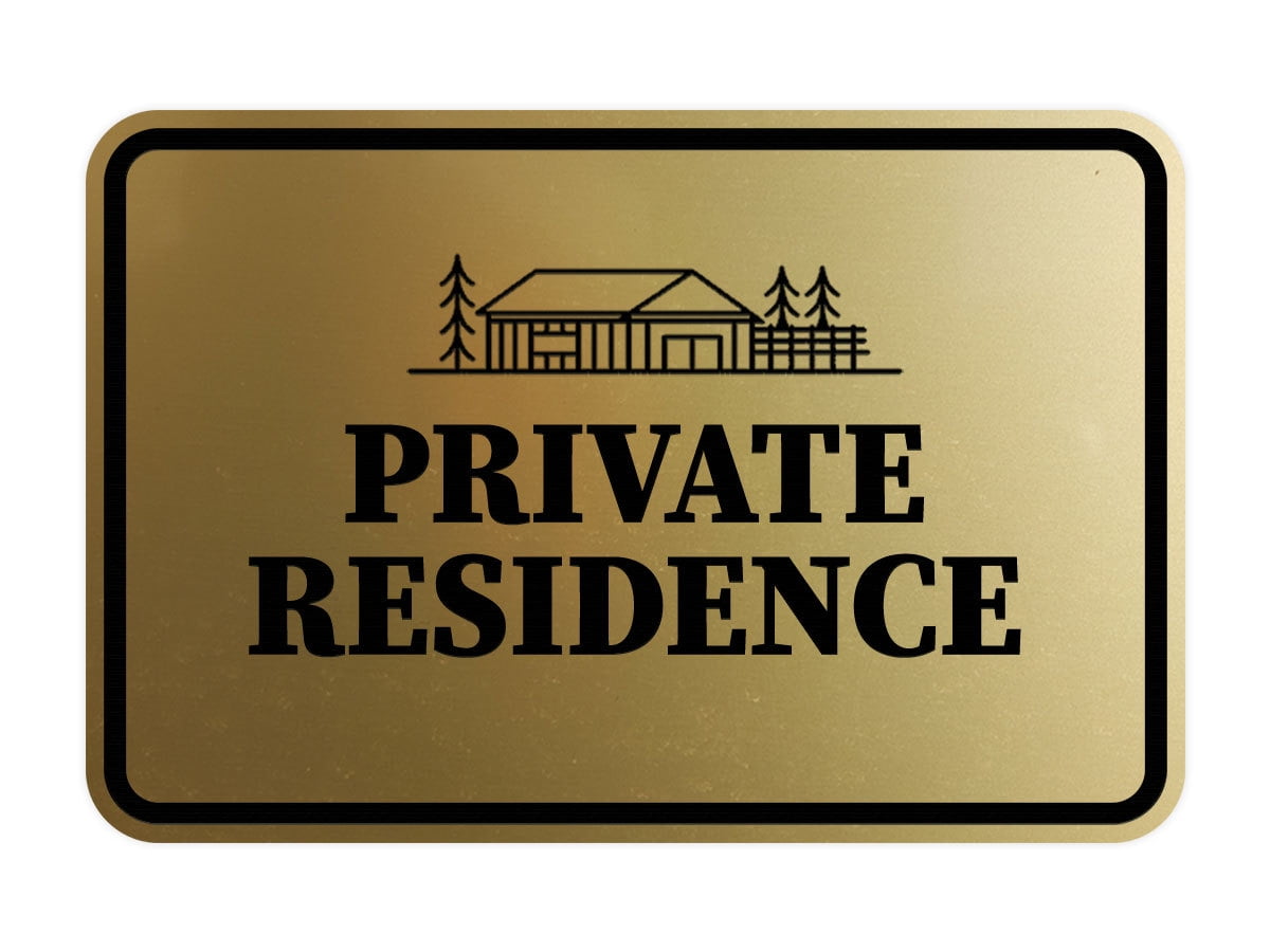 Signs ByLITA Classic Framed Private Residence Sign (Brushed Gold ...