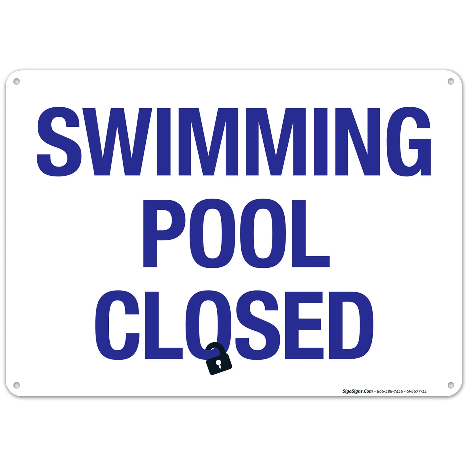 Swimming Pool Closed Sign, Pool Sign, (SI-6677) - Walmart.com