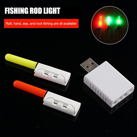 LED Fishing Night Light Rechargeable Battery W/Charger Waterproof Rod ...