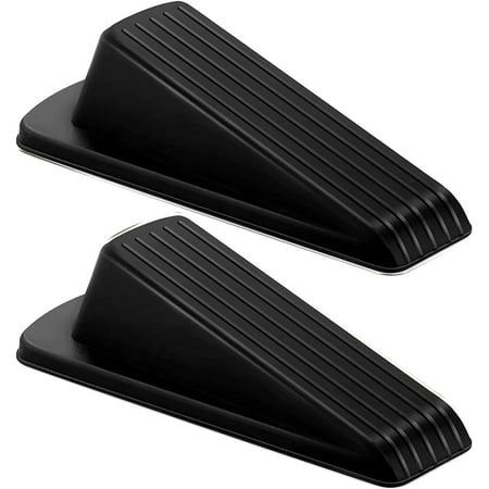 (Black, Pack of 2) Door Wedges Rubber Door Wedges Heavy Duty Door ...