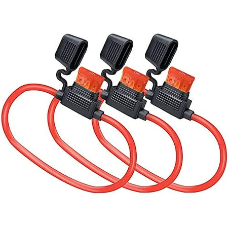 MCIGICM 10ga Inline Fuse Holder Waterprrof Pigtail Fuse Relay with 40A ...
