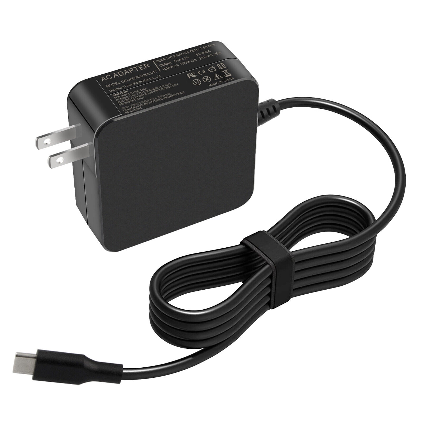 For Lenovo 65W USB-C Type-C Laptop Charger AC Adapter ADLX65YLC3A ...