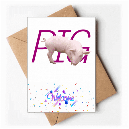 sta food pork face meat Welcome Back Greeting Cards Envelopes Blank ...