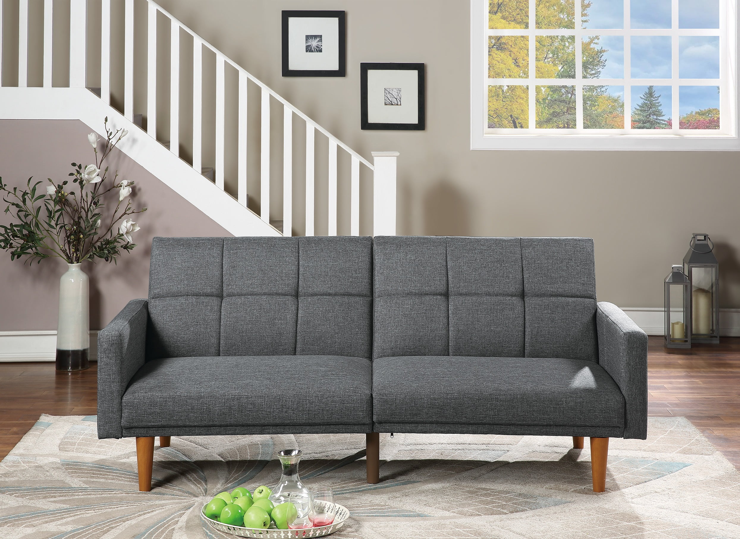 CoSoTower Transitional Look Living Room Sofa Couch Convertible Bed Blue ...