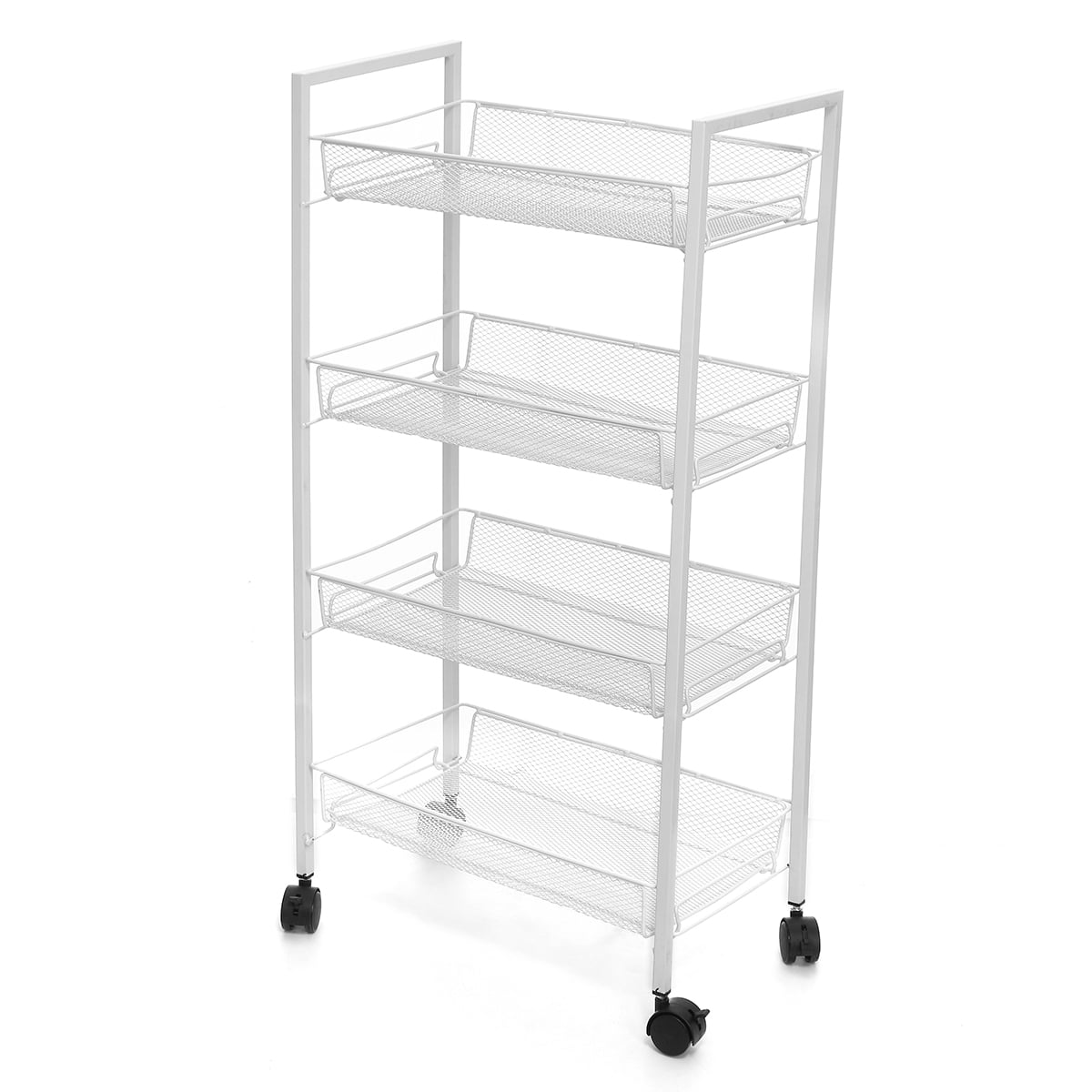 3/4 Tier Mesh Wire Rolling Cart, Kitchen Storage Organizer Utility Cart ...