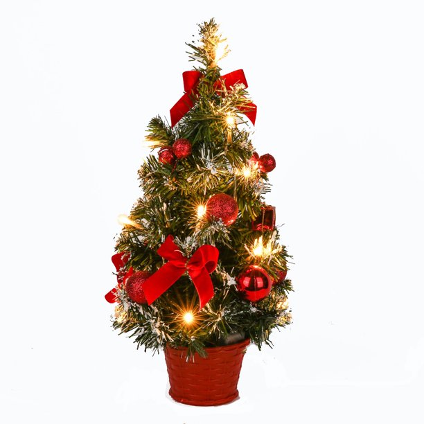 16 inch Tabletop Mini Christmas Tree, Small Artificial Christmas Tree ...