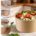 25 Oz Disposable Paper With Lids And Spoon 48 Sets Meal Prep Containers ...