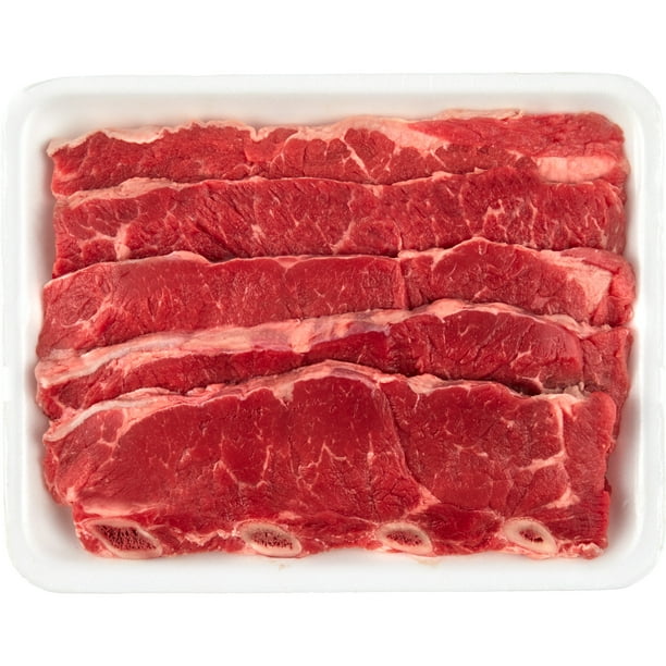 Beef Flanken Style Ribs Thin Bone-In, 1.35 - 1.9 lb, Tray - Walmart.com