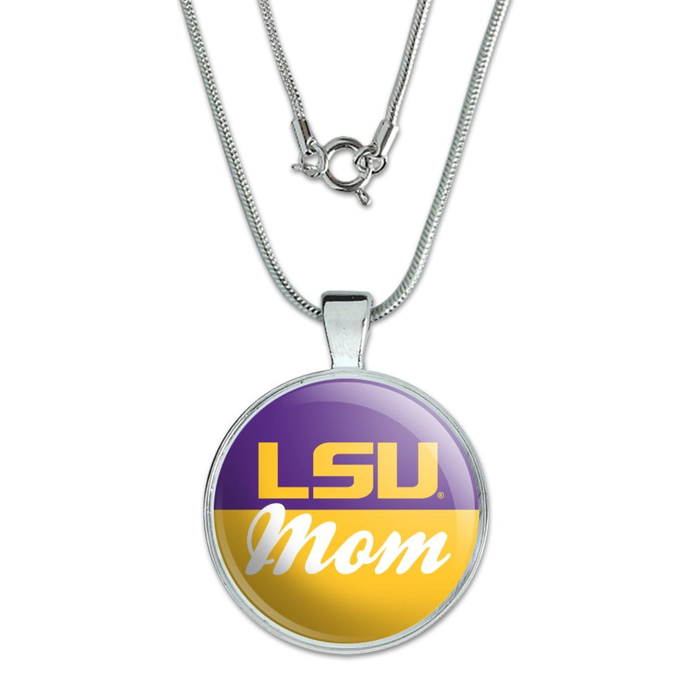 LSU Mom 1" Pendant with Sterling Silver Plated Chain - Walmart.com