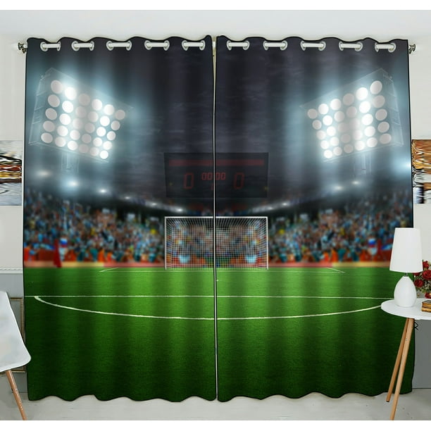 EREHome Stadium Abstract Football Soccer Blackout Window Curtain ...