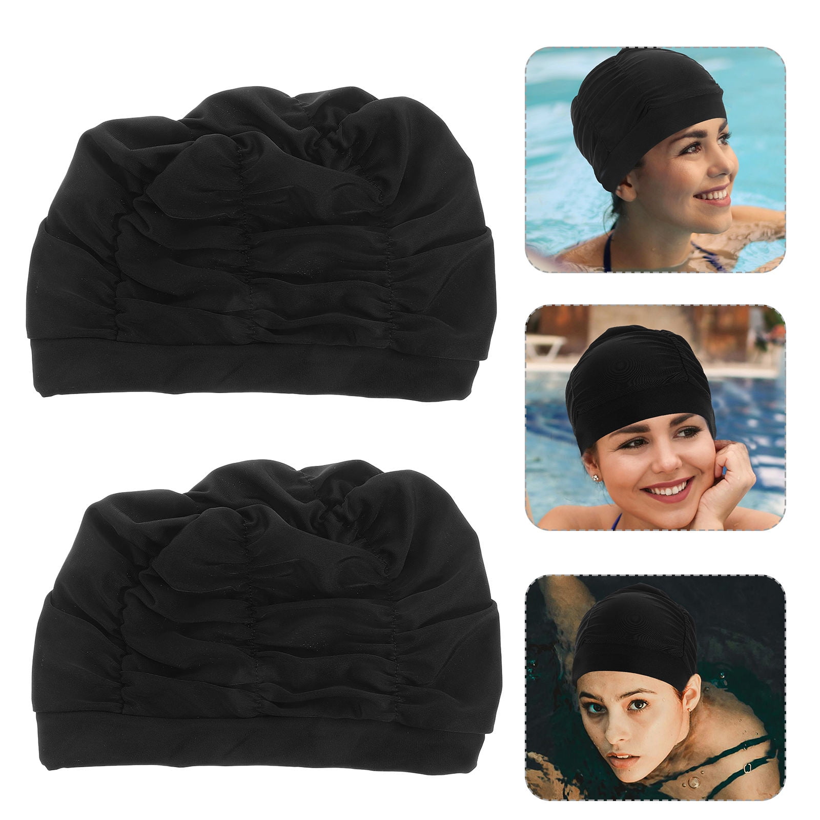 Click here for Oulii 2pack Large Waterproof Nylon Swim Caps For W... prices