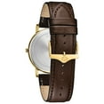 Bulova Men's Classic Watch, Brown Leather Band, Gold-Tone Case, Blue ...