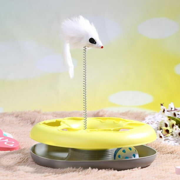 JQSM Cat Toys Spring Mice Crazy Amusement Disk Play Activity Pet Funny ...