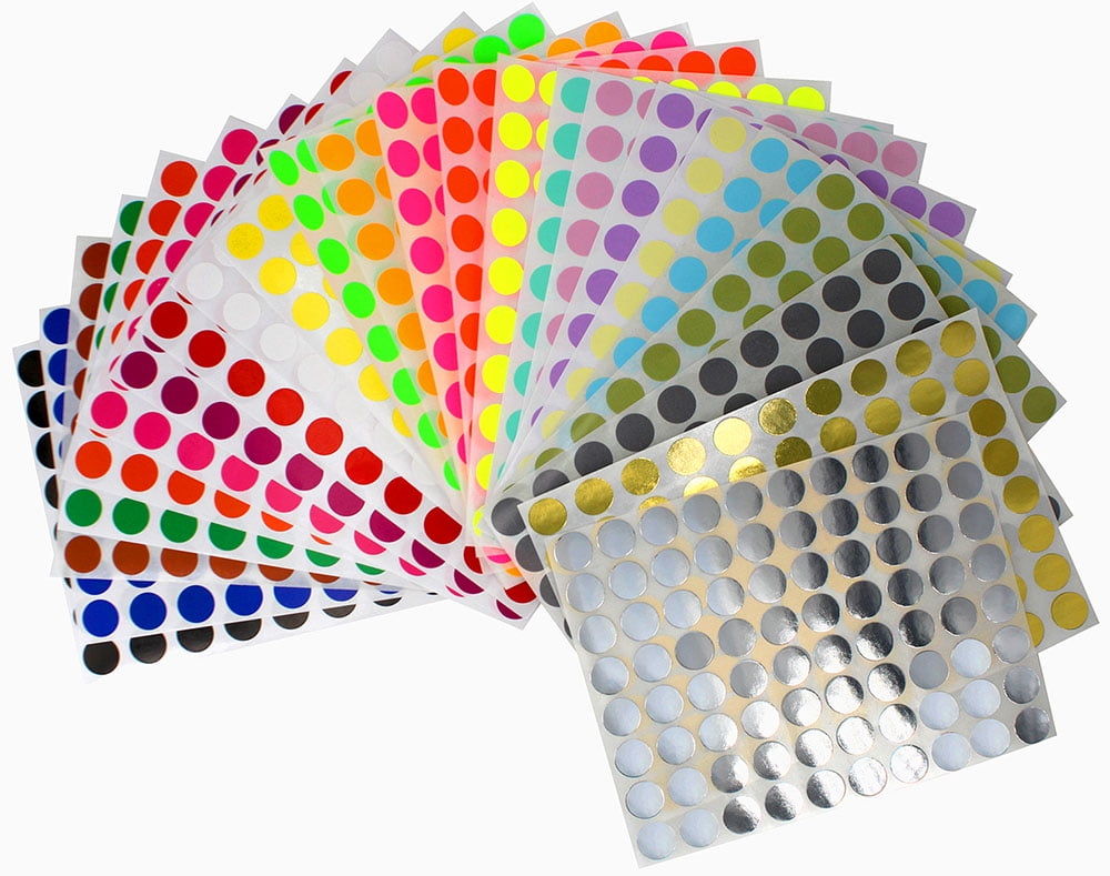 Royal Green Colored dot Stickers for Decorating, Inventory, Labeling ...