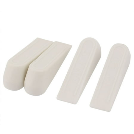 Home Office Rubber Door Stopper Stop Wedges Jam Blockers White 4pcs ...