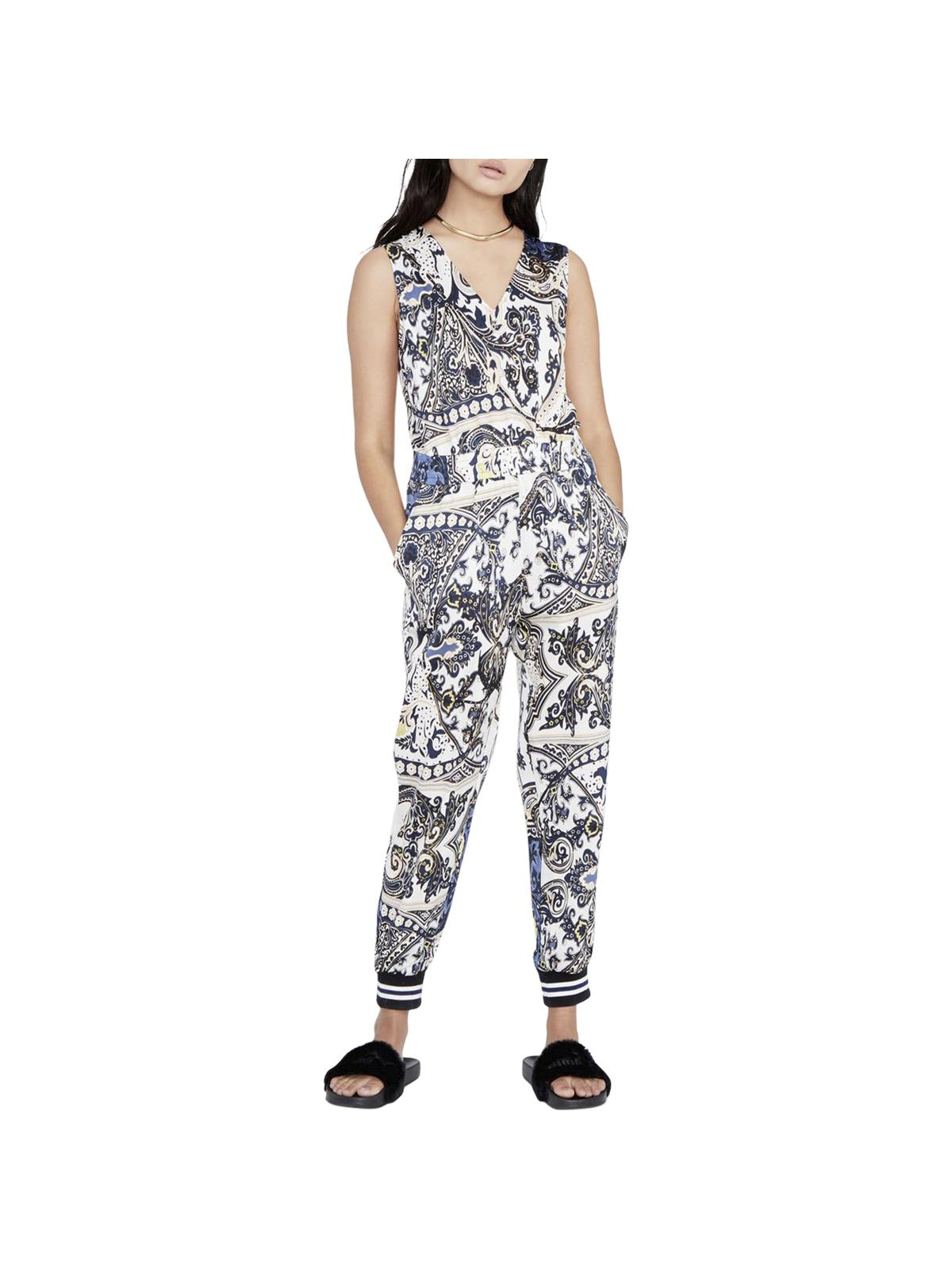 Rachel Rachel Roy Womens Printed V-Neck Jumpsuit - Walmart.com