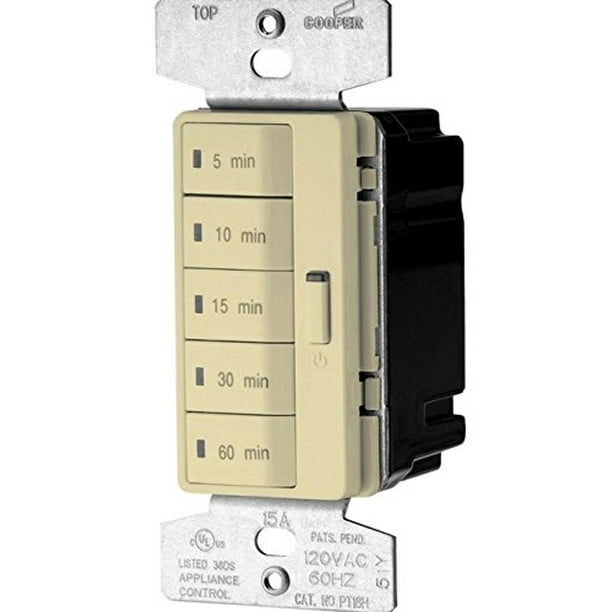 Eaton Pt18m A 1800w 15 Amp 5 Button Minute Timer With Off Single Pole Almond Walmart Ca