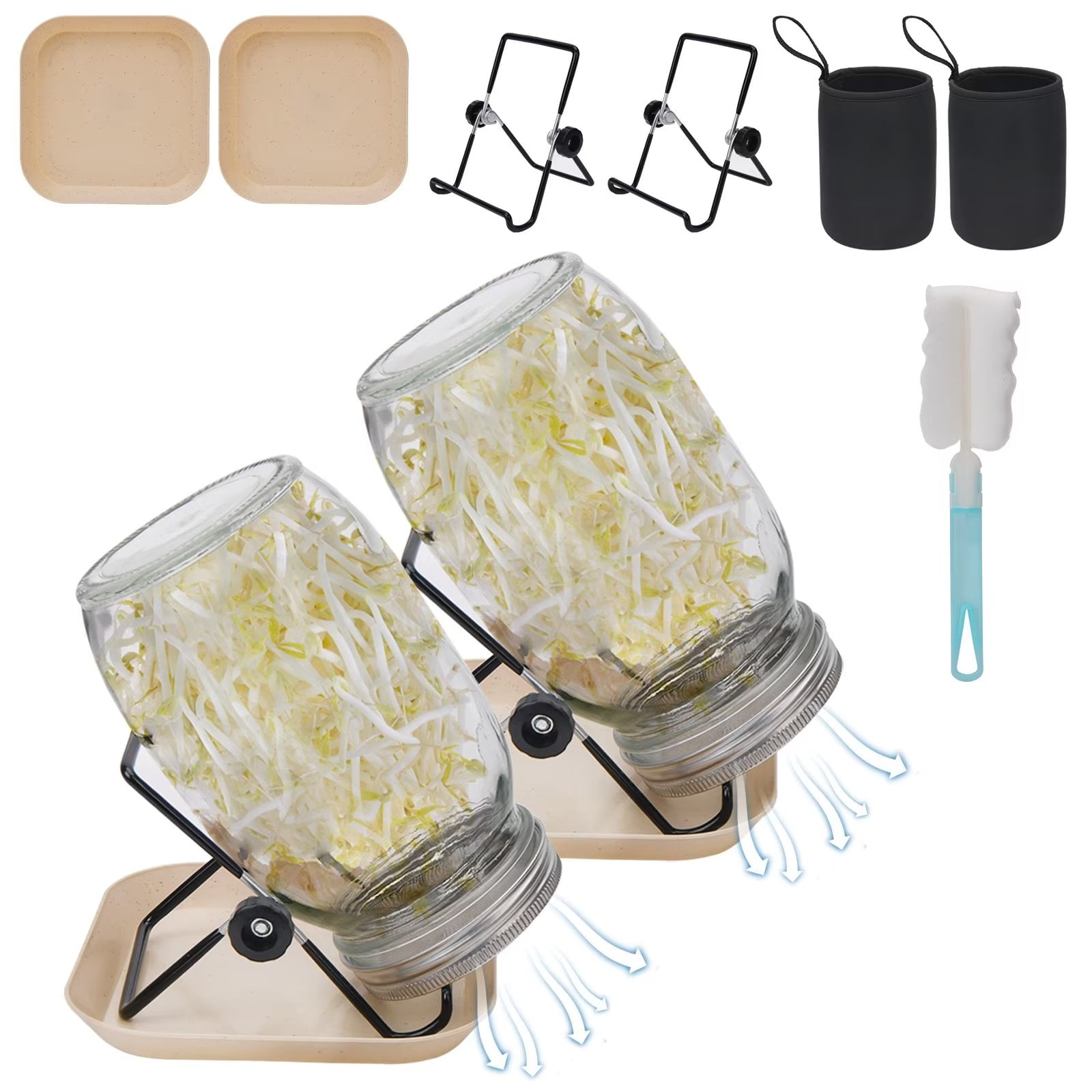 Click here for Hiziwimi Sprouting Kit 2 Pcs  1000ml Wide Mouth Qu... prices