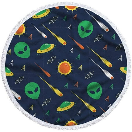 NETSENG Alien Round Beach Towels Oversized Clearance 63 Inch UFO Comet ...