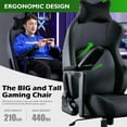 High Back Gaming Chair,Big and Tall Gaming Chair with Massage Function ...