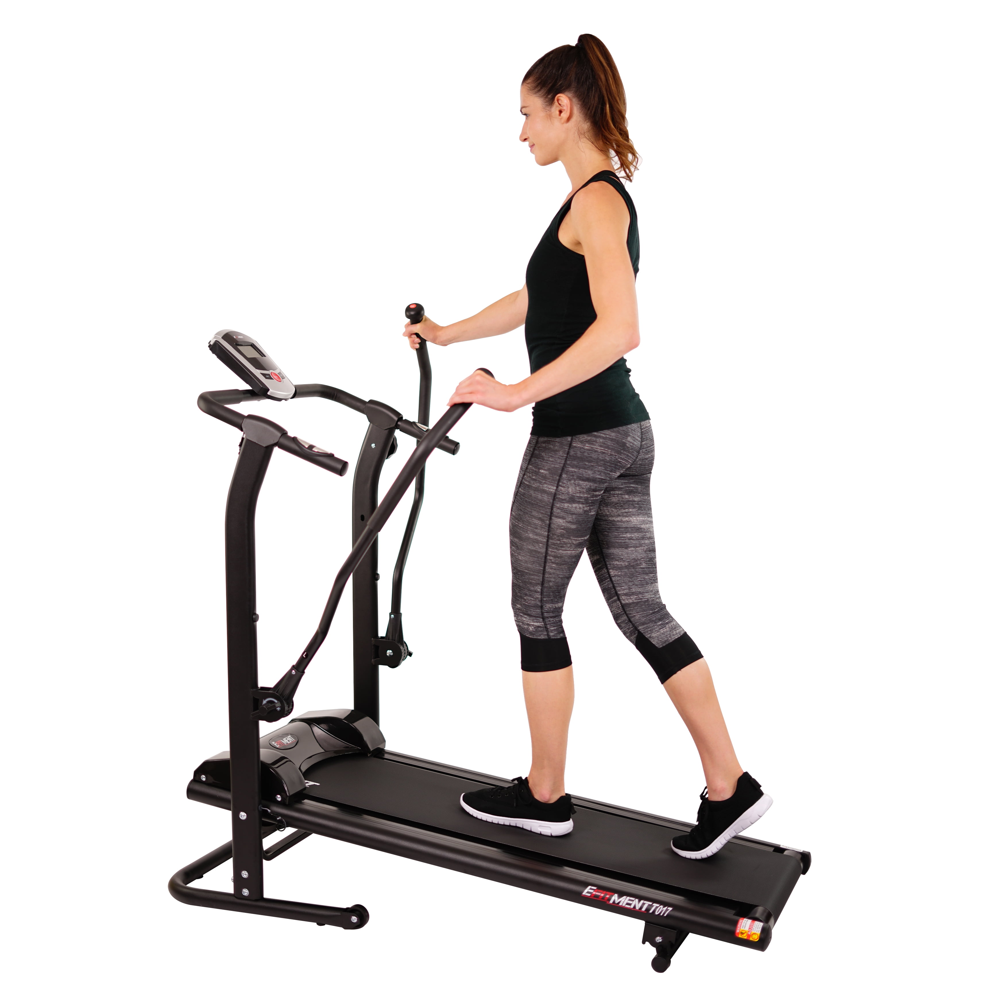 EFITMENT Adjustable Incline Manual Treadmill with Arm Exercisers and ...